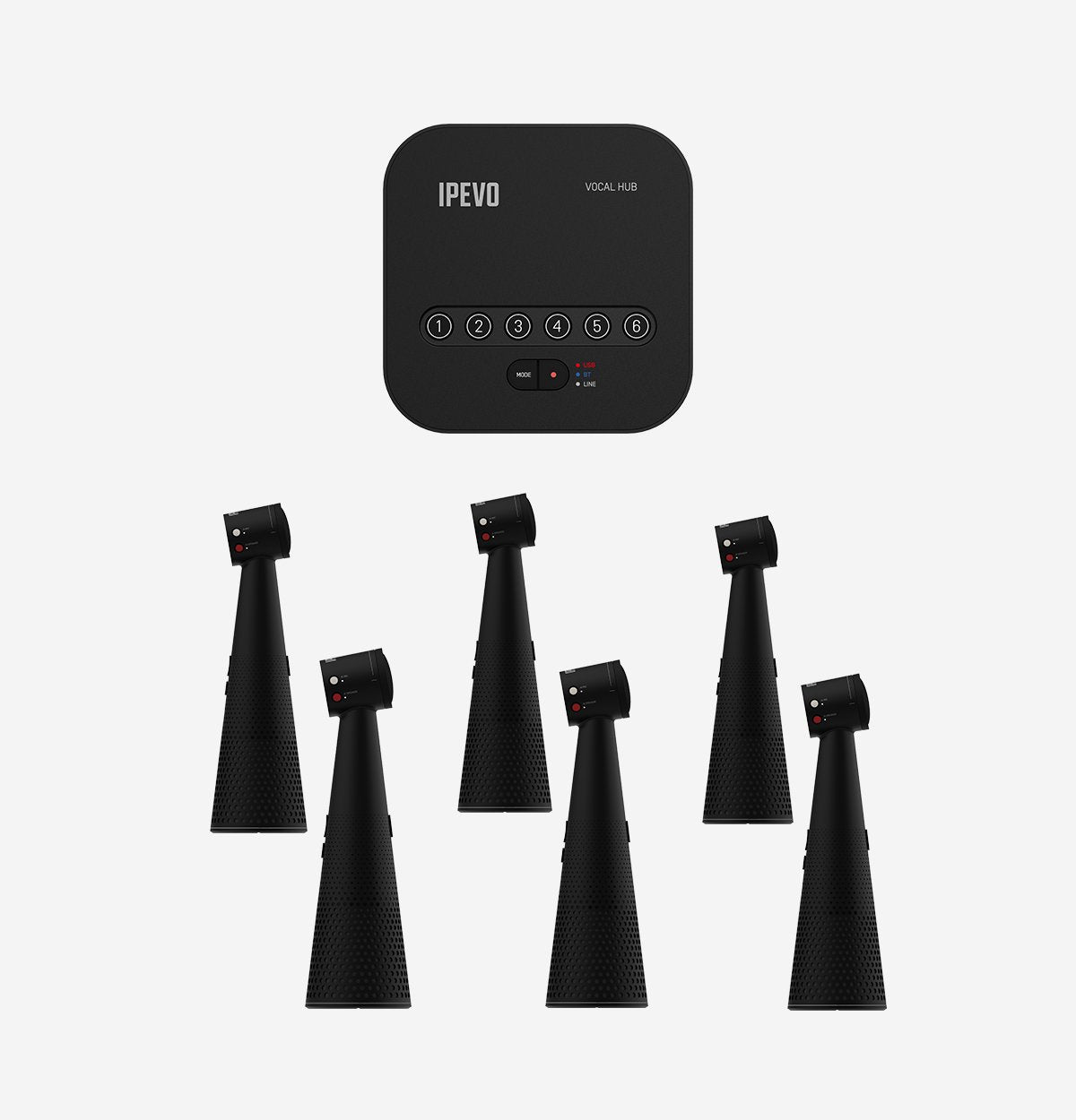 IPEVO ENSEMBLE 6 IPEVO VOCAL Speakerphones + Wireless HUB – IPEVO US